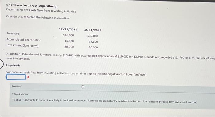 Brief Exercise 11-30 (Algorithmic) Determining Net | Chegg.com