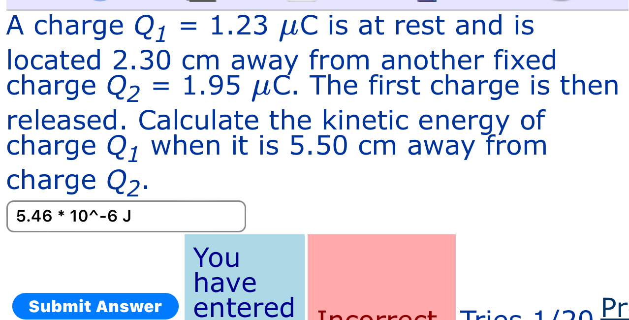 Solved A charge Q1=1.23μC ﻿is at rest and is located 2.30cm | Chegg.com