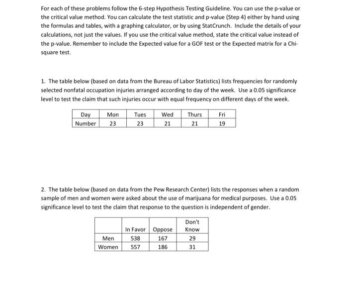 Solved For each of these problems follow the 6-step | Chegg.com