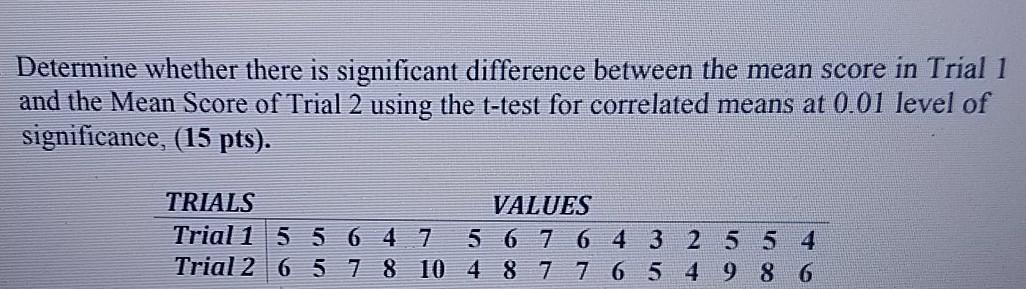 Solved Determine whether there is significant difference | Chegg.com