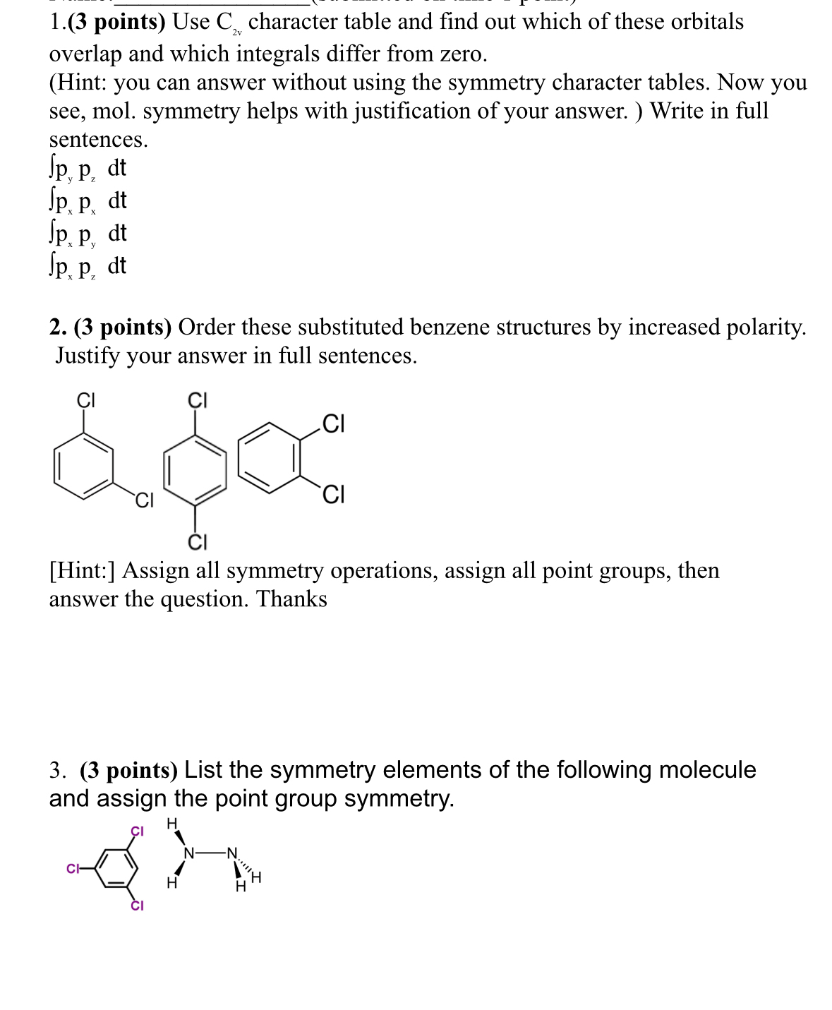 Solved (3 ﻿points) ﻿Use C2 ﻿character table and find out | Chegg.com