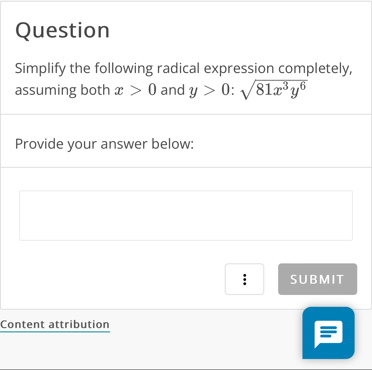 Solved QuestionSimplify the following radical expression | Chegg.com Solved QuestionSimplify the following radical expression | Chegg.com
