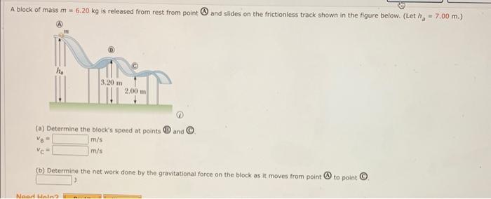 Solved A block of mass m=6.20 kg is released from rest from | Chegg.com