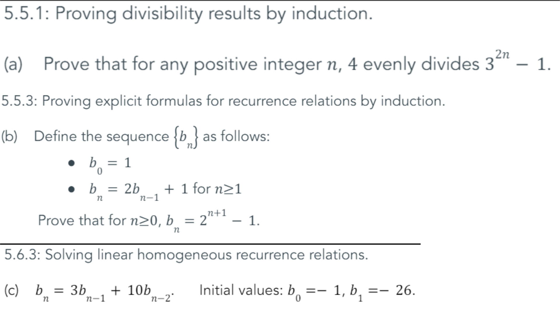 Solved 5.5.1: Proving divisibility results by induction.(a) | Chegg.com