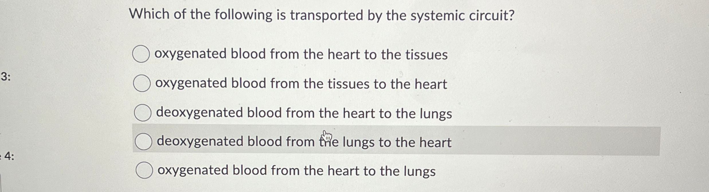 Solved Which of the following is transported by the systemic | Chegg.com
