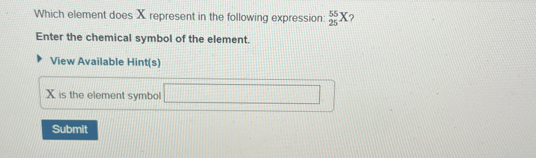 Solved Which element does X represent in the following | Chegg.com