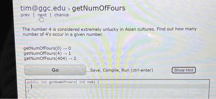 Solved tim@ggc.edu > isUniformStringArray prev | next | | Chegg.com