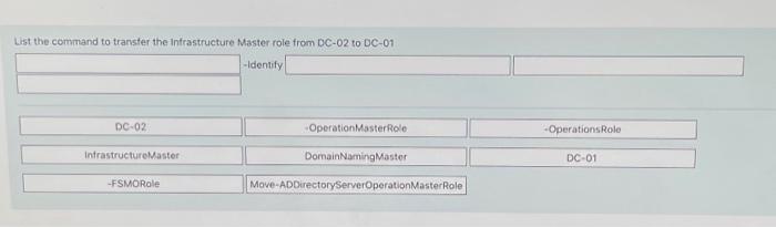 List the command to transfer the Infrastructure | Chegg.com