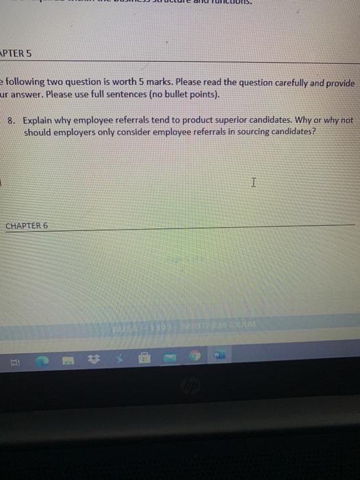 Solved PTER 5 e following two question is worth 5 marks. | Chegg.com Solved PTER 5 e following two question is worth 5 marks. | Chegg.com