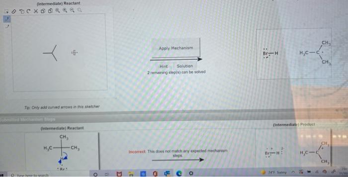 Solved Intermediate) Reactant XO CH Apply Mechanism