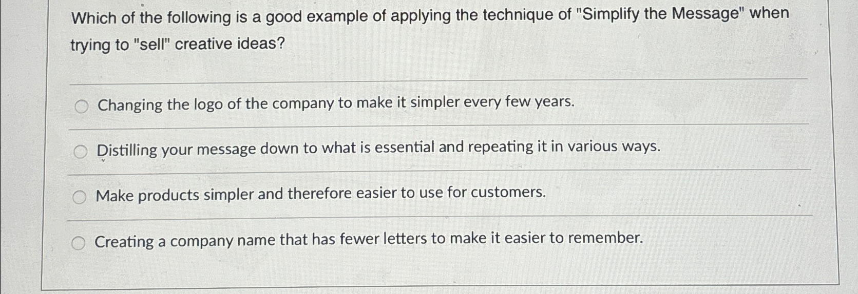 Solved Which of the following is a good example of applying | Chegg.com