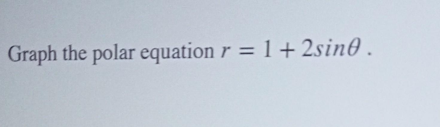 Solved Graph the polar equation r=1+2sinθ. | Chegg.com
