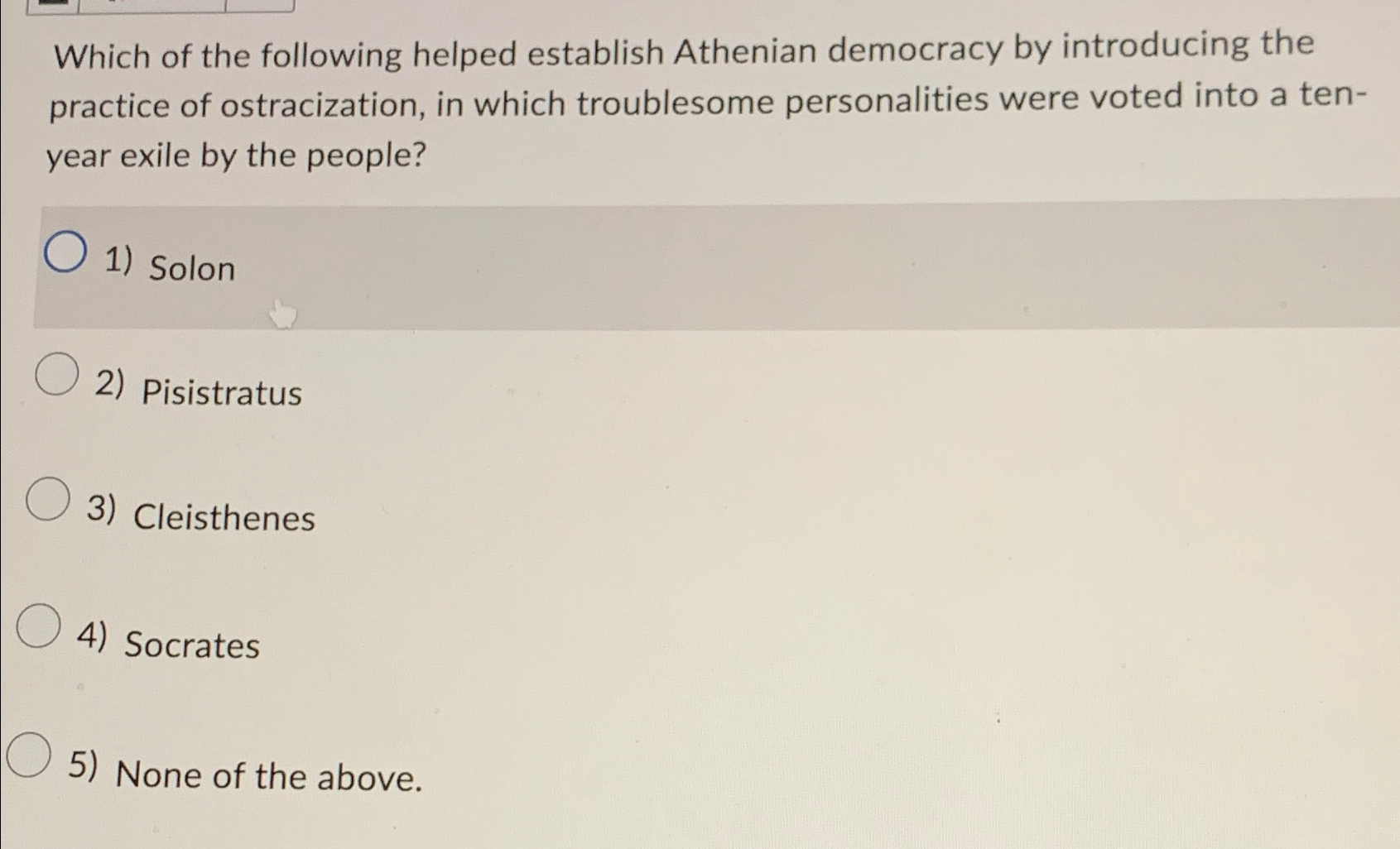 Solved Which of the following helped establish Athenian | Chegg.com