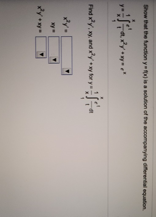 Solved Show that the function y = f(x) is a solution of the | Chegg.com