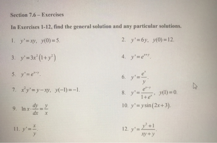 Solved Section 7.6 - Exercises In Exercises 1-12, find the | Chegg.com