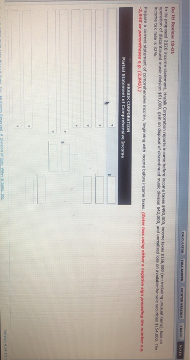 Solved CALCULATOR FULL SCREEN PRINTER VERSION BACK NEXT Do | Chegg.com