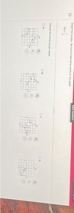 Solved 不 Graph the function. Be sure to label three points | Chegg.com