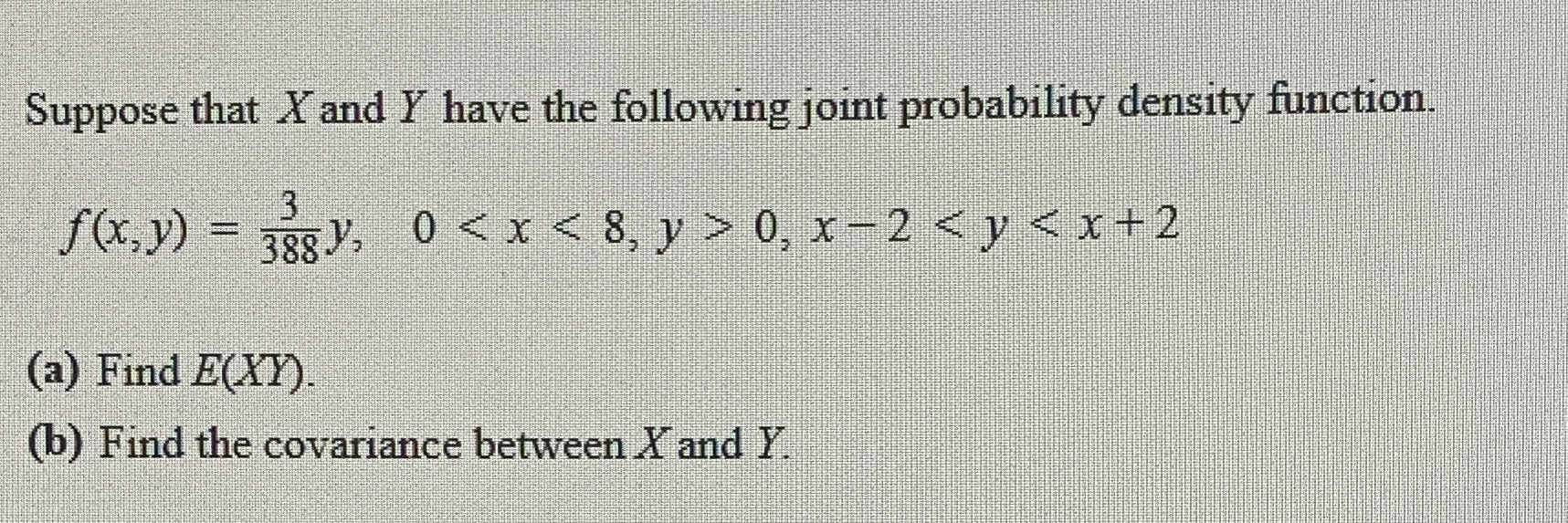 Solved Suppose that x ﻿and Y ﻿have the following joint | Chegg.com
