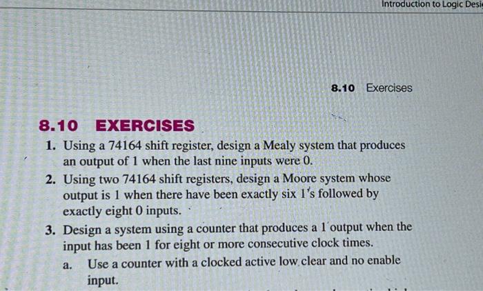 Solved 1. Using a 74164 shift register, design a Mealy | Chegg.com
