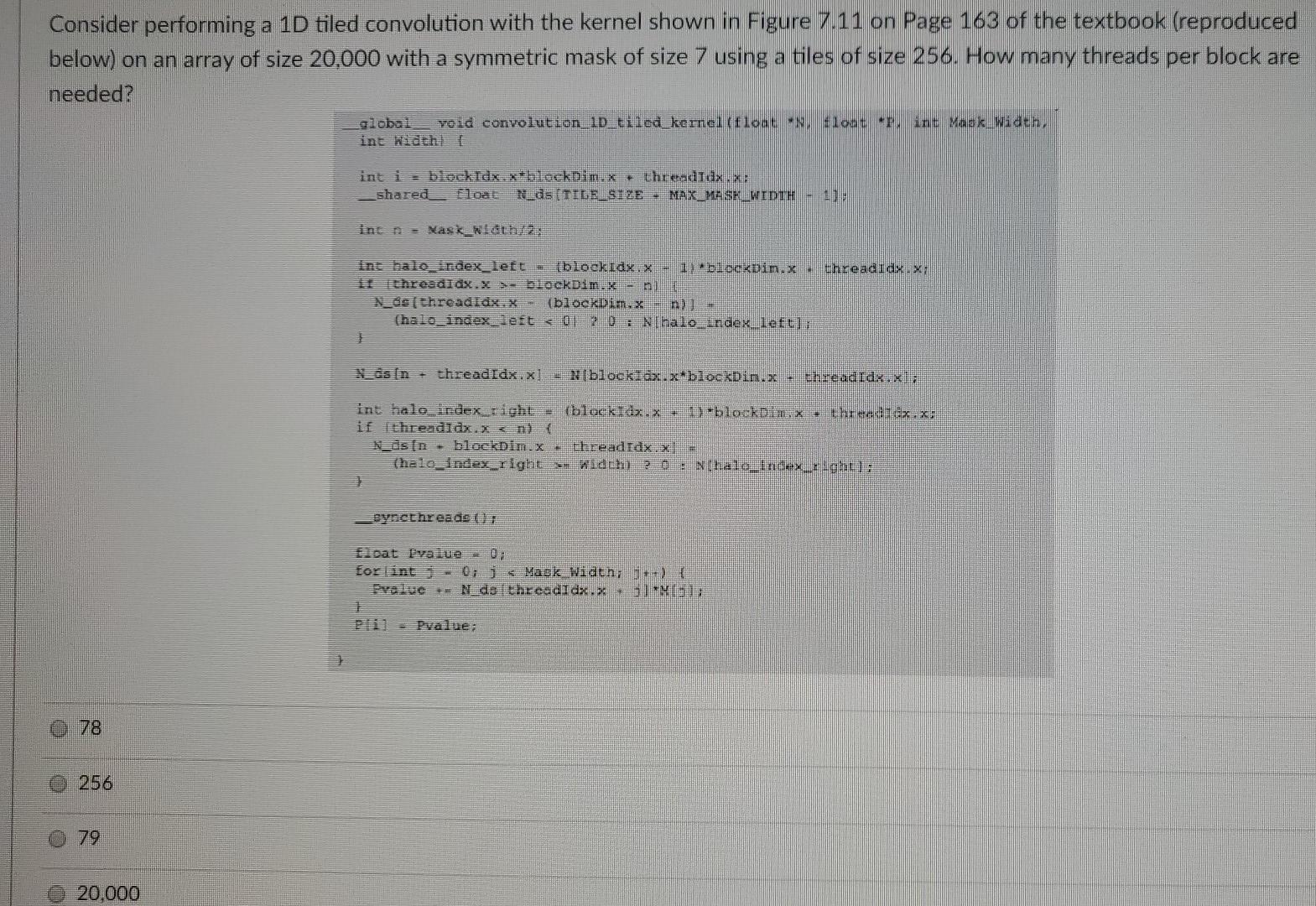 Solved Consider performing a 10 tiled convolution with the | Chegg.com