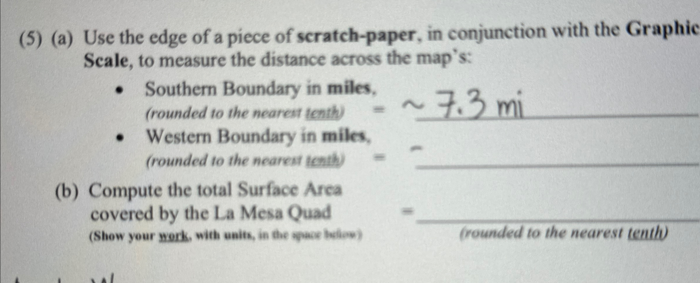 Solved (5) (a) ﻿Use the edge of a piece of scratch-paper, in | Chegg.com