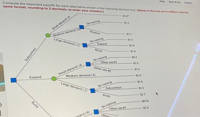 Solved Help Compute the expected payoffs for each | Chegg.com