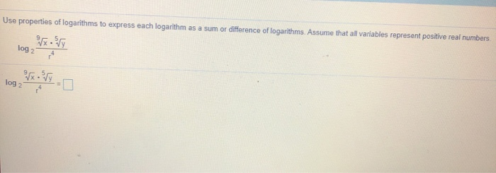 Solved Use properties of logarithms to express each | Chegg.com