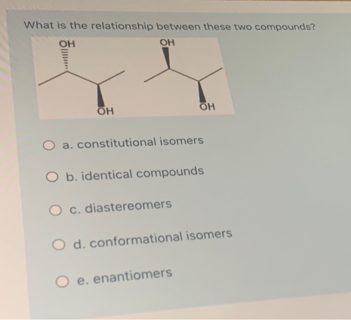 Solved What is the relationship between these two compounds? | Chegg.com