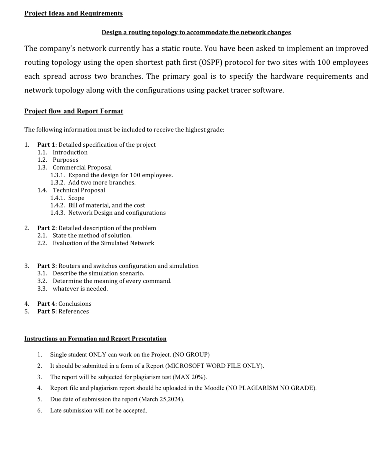 Solved Project Ideas and RequirementsDesign a routing | Chegg.com