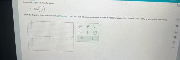 Solved Graph the trigonemetric function. y=−2sec(31x) start | Chegg.com