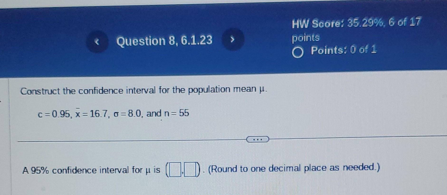 Solved Construct the confidence interval for the population | Chegg.com