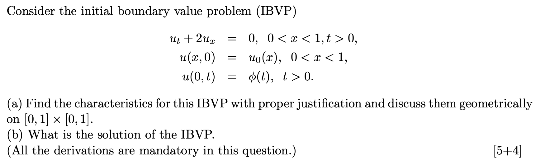 Solved Consider the initial boundary value problem | Chegg.com