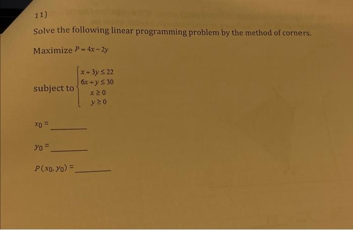 Solved Solve The Following Linear Programming Problem By The 8435