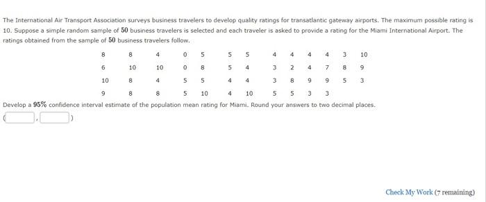 Solved The International Air Transport Association surveys | Chegg.com