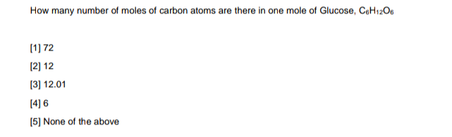 Solved How many number of moles of carbon atoms are there in | Chegg.com