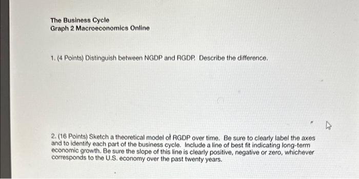 Solved The Business Cycle Graph 2 Macroeconomics Online 1. | Chegg.com