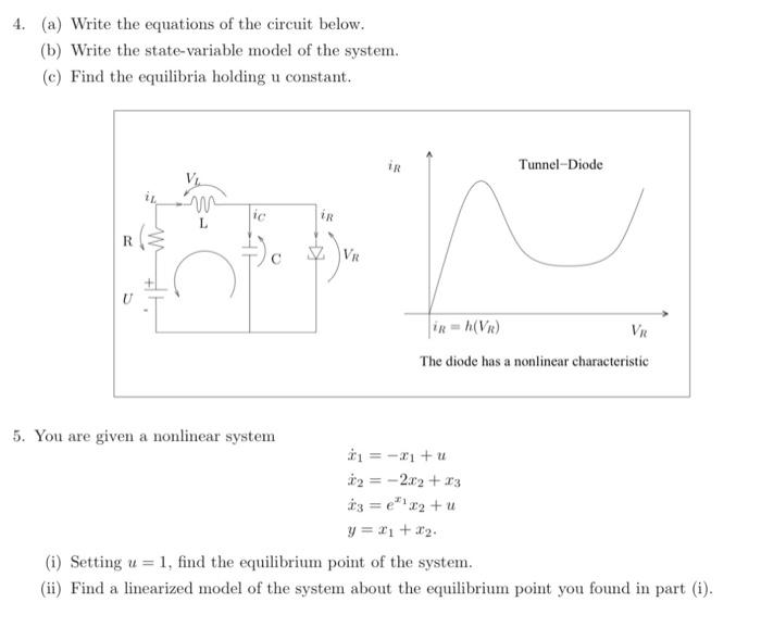 Solved 4. (a) Write the equations of the circuit below. (b) | Chegg.com