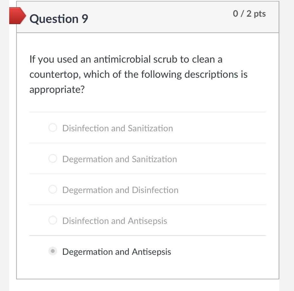 Solved If you used an antimicrobial scrub to clean a | Chegg.com