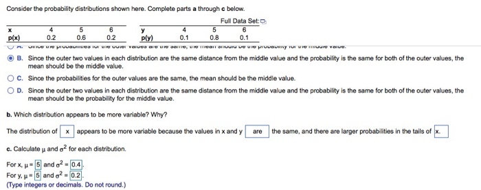 Solved Consider the probability distributions shown here. | Chegg.com