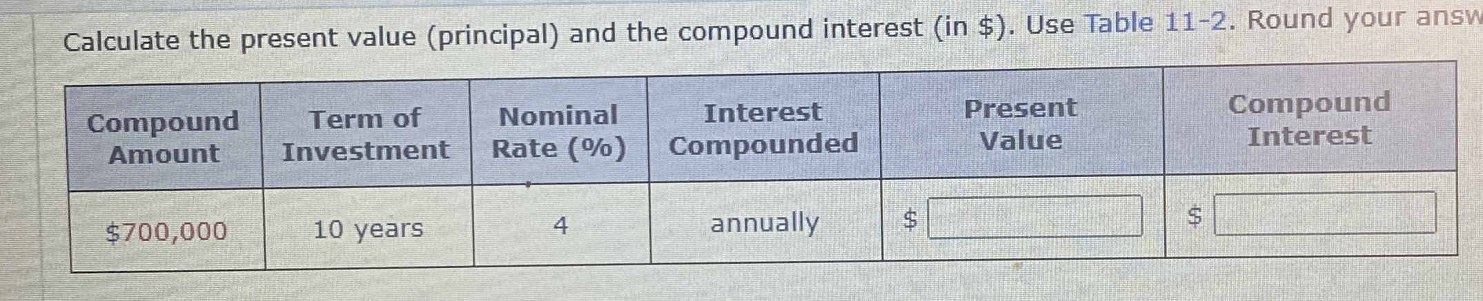Solved by an EXPERT Calculate the present value (principal) ﻿and the | Chegg.com