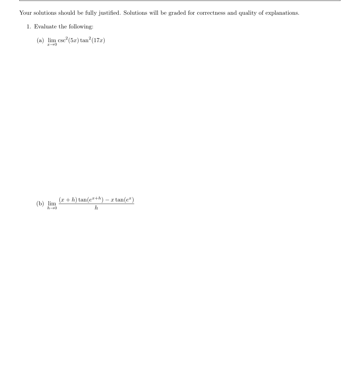 Solved Your solutions should be fully justified. Solutions | Chegg.com