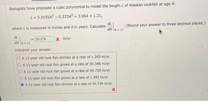 Solved Biologists Have Proposed A Cubic Polynomial To Model 8090