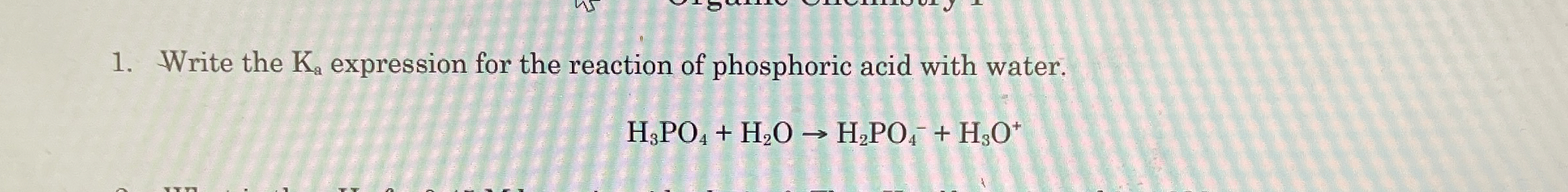 Solved Write the Ka ﻿expression for the reaction of | Chegg.com