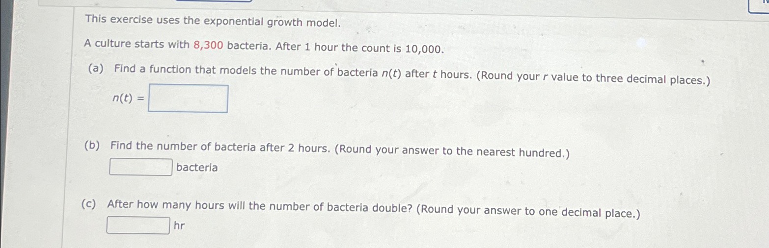 Solved This exercise uses the exponential growth model.A | Chegg.com