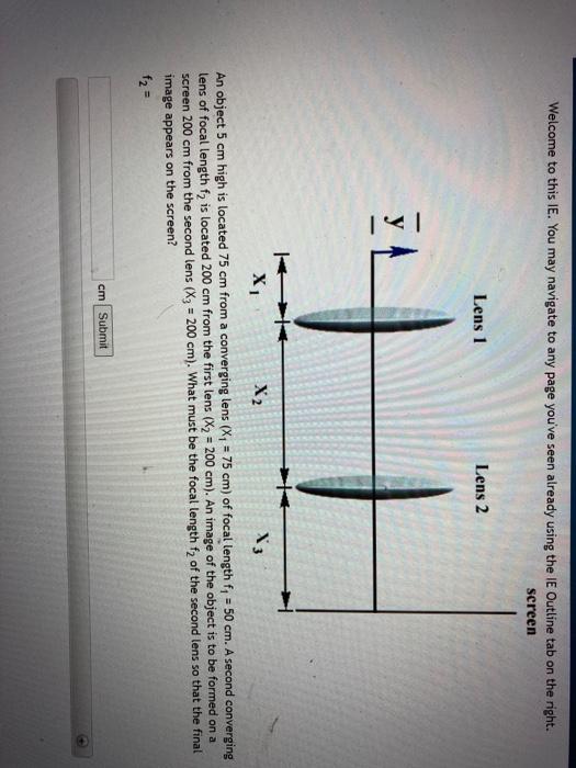 Solved An object 5 cm high is located 75 cm from a | Chegg.com