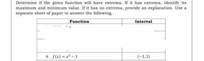 Solved Determine if the given function will have extrema. If | Chegg.com