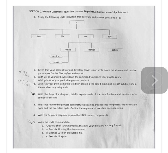 Solved SECTION C. Written Questions. Question 1 scores 20 | Chegg.com