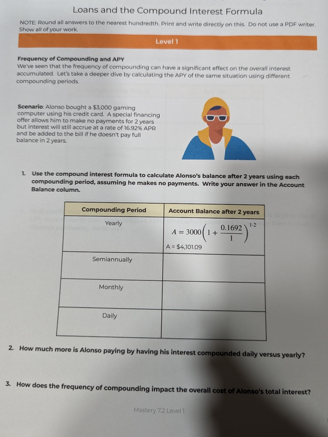 Solved Loans and the Compound Interest FormulaNOTE: Round | Chegg.com