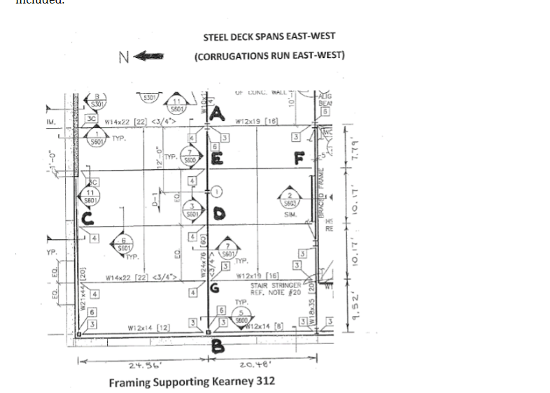 GIVENA plan view of the floor framing supporting a | Chegg.com
