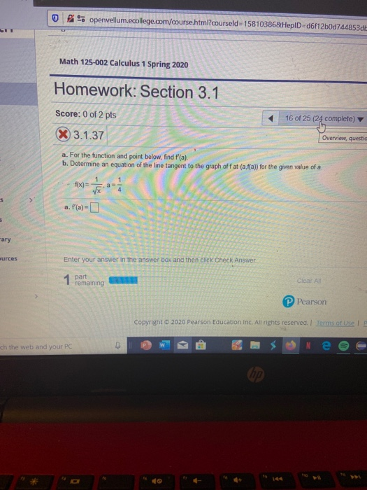 Solved 0 2 5 openvellum.ecollege.com/course | Chegg.com